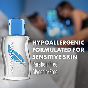Astroglide Glycerin & Paraben Free Personal Lubricant (2.5oz), Hypoallergenic, Water Based Lube For Easy Clean-Up, Long-Lasting Pleasure, Travel-Friendly Size, Anal Safe, Dr. Recommended Brand
