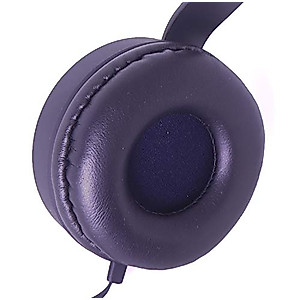 Over-Ear Headphones Wired with Microphone, Leather Earphones, HiFi Deep Bass and Flexible Headbands for iPhone, Android, Tablets and Notebooks (X-Large)