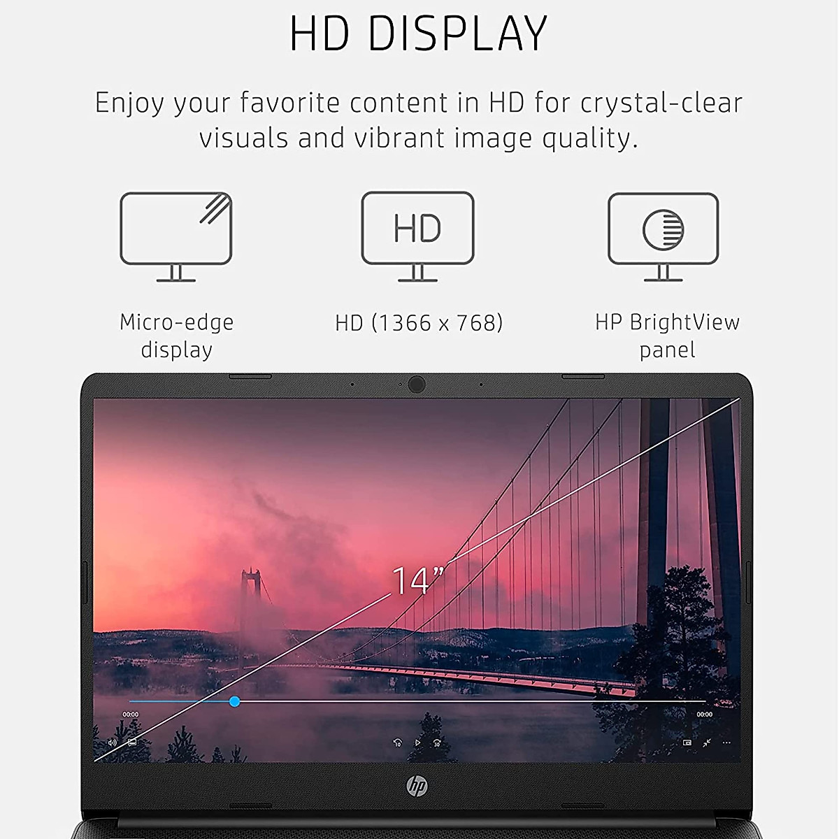 HP Latest Stream 14" HD Laptop, Intel Celeron Processor, 8GB Memory, 64GB eMMC Storage, Fast Charge, HDMI, Up to 11 Hours Long Battery Life, Office 365 1-Year, Win 11 S, Microfiber Bundle, Black