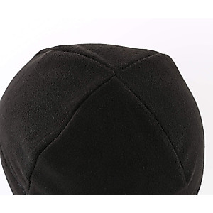 Home Prefer Winter Outdoor Skull Cap Simple Solid Daily Watch Hat Fleece Beanie Cap for Men, Black