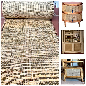 CLAYNIX 18" Width Square Cane Webbing 15 FEET - Cane Webbing Roll - Caning Material for Chairs - Open Weave Wicker Cane Webbing for Cabinet - Cane Fabric Webbing Sheet(15 FEET)