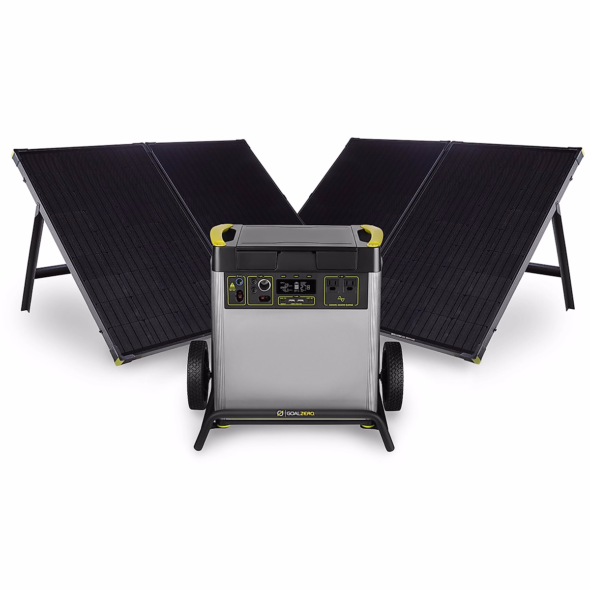 Goal Zero Yeti Portable Power Station - Yeti 6000X w/ 6,071 Watt Hours Battery Capacity, USB Ports, AC Inverter, 2 Boulder 200 Briefcase Solar Panels - Rechargeable Generator for Home, RVs, Work Sites