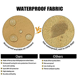 Waterproof Sun Shade Sail 12 x 12 x 12 ft Triangle 98% UV Resistant Canopy Awning Shelter for Outdoor Patio Garden Backyard Carport, Sand