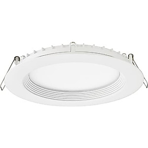 Juno WF6 REG SWW5 90CRI CP6 MW M2 Canless Wafer Recessed LED Downlight, Shallow Regressed Baffled Trim Style, 6-Inch, Matte White, 6-Pack
