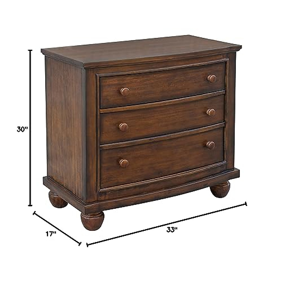 Sunset Trading Bahama Shutter Wood Nightstand, Tropical Walnut
