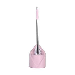 Household Toilet Bowl Brush Floor Stand Double Sided Brush Head Toilet Brush Stainless Steel Long Handle Toilet Cleaner Brush