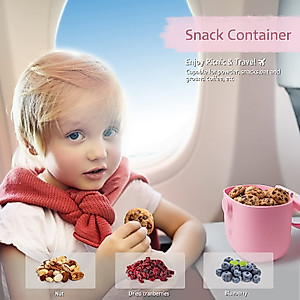 Termichy Baby Formula Dispenser, Portable Milk Powder Dispenser Container with Carry Handle and Scoop for Travel Outdoor Activities with Baby Infant, 8.8OZ, 0.55LB, 250g (Light Pink)