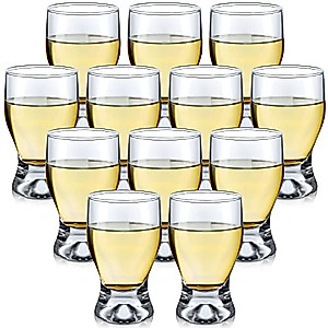 Irenare 12 Pcs Mini Shot Glasses Clear Shot Glass Set 2 oz Cute Shot Glasses Small Glass Shot Glasses for Wedding Wine Beer Brandy Sniffers Liquor