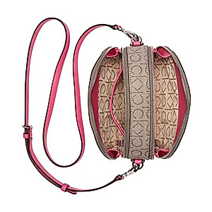 Calvin Klein Ashley Zip Around Crossbody, Almond/Taupe/Pink Flambe