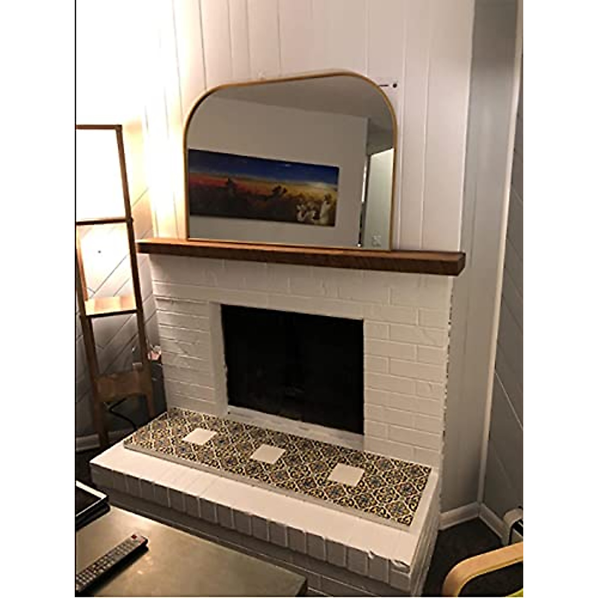 Joel's Antiques Floating Wall Shelf - Wood Decor & Long Shelf for Fireplace Mantel, Bookshelf, & Farmhouse - Wall-Mounted Rustic Stand, Wooden Hanging Display - Medium Brown, 72" x 8" x 2"