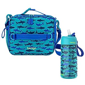 Bentgo® Kids Lunch Bag Set Water Bottle - New & Improved 2023 (Shark)