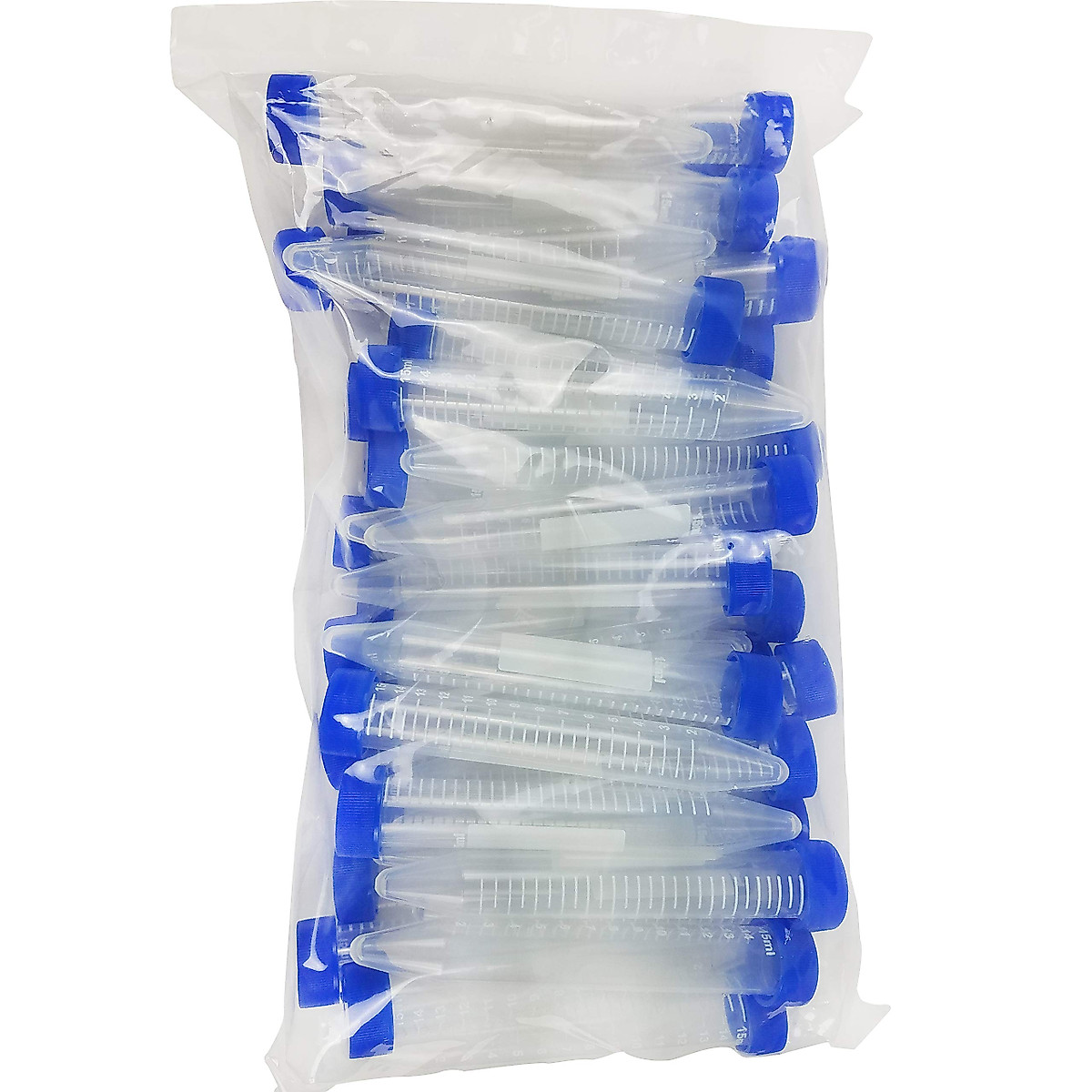 15 ml Conical Centrifuge Tube with Conical Bottom, Leakproof Screw Caps, Sterile, up to 12000xg, Polypropylene (PP) (Pack of 50)