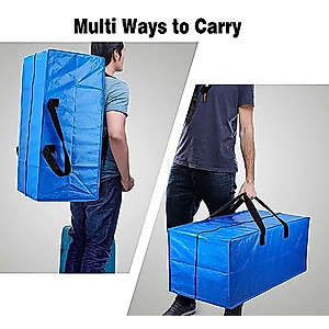 SGPAC Moving Bags Heavy Duty Extra Large with Backpack Straps,Extra Thick Storage Totes with Reinforced Handles for Space Saving,Moving Supplies & Moving Essentials,Alternative to Moving Box,8 Packs
