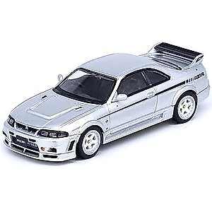 Inno Models Skyline GT-R (R33) Nismo 400R RHD (Right Hand Drive) Sonic Silver Metallic with Black Stripes 1/64 Diecast Model Car IN64-400R-SIL