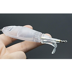 Free Eye 5pcs Unpainted Plopper Bait Fishing unpainted Lure Body 105mm 14.57g Clear Hard Blank Lures PL2