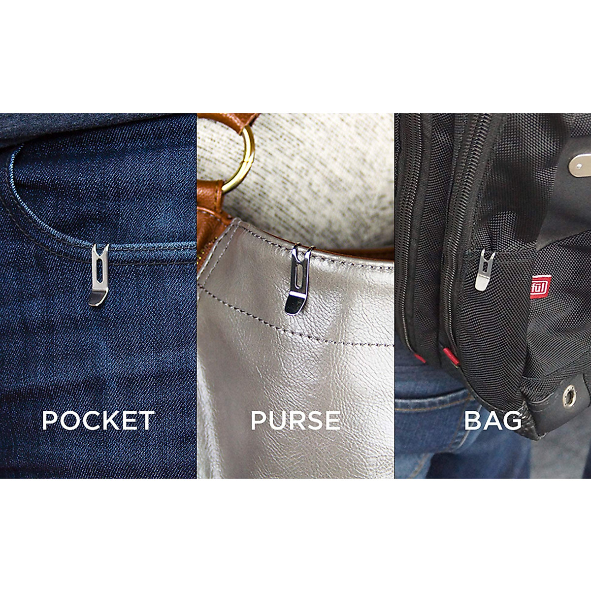 KeySmart Nano Clip - Pocket Clip Key Ring Holder - Secure Your Key Chain, Eliminates Pocket Bulge (2 Pack)