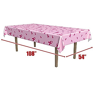 Pink Ribbon Tablecover Party Accessory (1 count) (1/Pkg) 54 in x 108 in