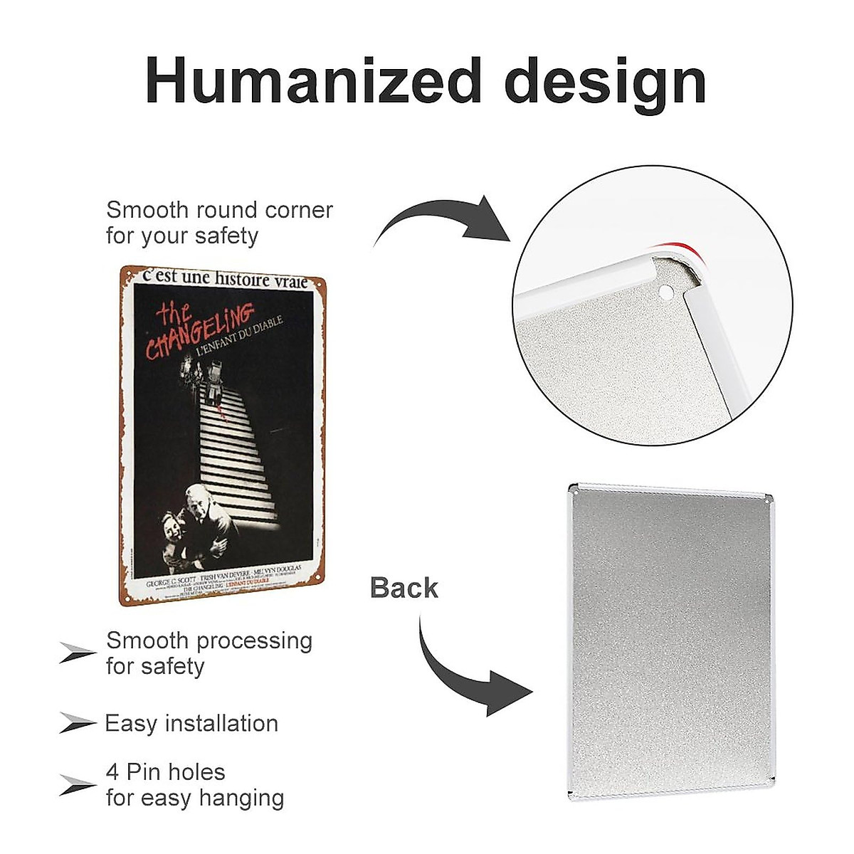 The Changeling Professional Tin Poster- Ideal Wall Decor for Bars, Cafes, Offices, Restaurants, Homes, Gardens, Shops, Clubs - 12 X 8 Inches