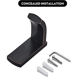 WINCASE Bronze Towel Hooks Bathroom Robe Hooks 2 Pack, Bath Clothes Coat Hooks Oil Rubbed Solid Brass in Kitchen Wall Mounted