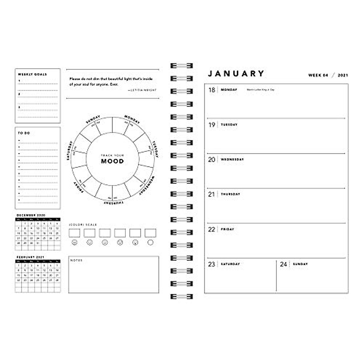 2021 Mood Tracker Planner: Understand Your Emotional Patterns; Create Healthier Mindsets; Unlock a Happier You! (Habit Tracker and Weekly Calendar)