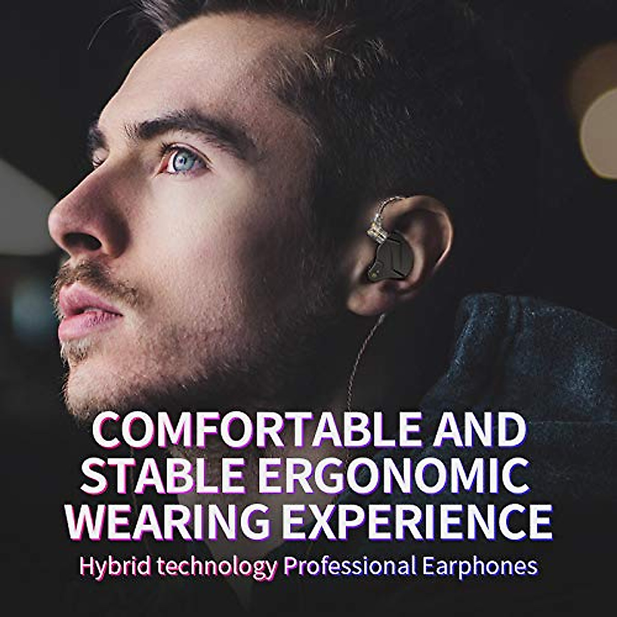 erjigo KZ ZSN Pro Dynamic Hybrid Dual Driver in Ear Earphones Detachable Tangle-Free Cable Musicians in-Ear Earbuds Headphones (Purple with Microphone)