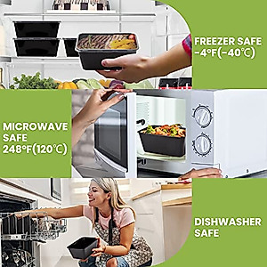 Meal Prep Containers, [34oz 50Pack] Food Prep Containers with Lids, Disposable To Go Containers, Plastic Food Storage Containers with Lids, BPA Free, Stackable, Microwave/Dishwasher/Freezer Safe