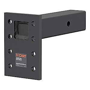 CURT 48329 Adjustable Pintle Mount for 2-1/2-Inch Hitch Receiver, 18,000 lbs, 6-1/2-Inch Drop, 8-Inch Length , Black