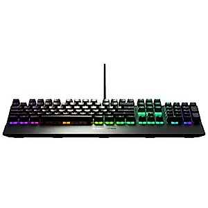 SteelSeries Apex 5 - Hybrid Mechanical Gaming Keyboard - Per-Key RGB Illumination - Oled Smart display - English (QWERTY) Layout PC