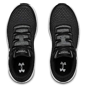 Under Armour womens Charged Pursuit 2 Running Shoe, Black/White, 7.5 US