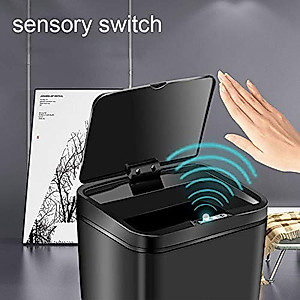 WENLII Automatic Intelligent Induction Trash Can Household Kitchen Bedroom Bathroom Trash Plastic Bin 12L