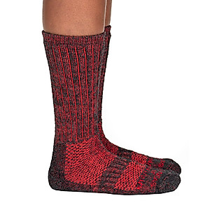 Boot Socks For Men Alpaca Blend Socks With Extra Cushion, Thermal Socks For Women Alpaca Socks Men (Red, Medium - Women 8-10, Men 7-9)