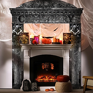 HunnmingRe 3 Pcs Halloween Cemetery Archway Halloween Cemetery Banners Halloween Gothic Outdoor Banners Halloween Sign Banner Decorations for Outdoor Halloween Party Supplies