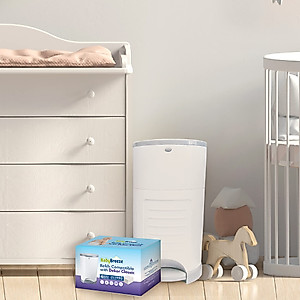 Diaper Pail Refills Compatible with Dekor Classic Diaper Pail 4 Refill Bags Holds 1980 Diapers – Strong, Durable Baby Powder Scented Refills Bags