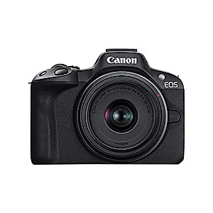 Canon EOS R50 Mirrorless Vlogging Camera (Black) w/RF-S18-45mm F4.5-6.3 is STM & RF-S55-210mm F5-7.1 is STM Lenses, 24.2 MP, 4K Video, Subject Detection & Tracking, Compact, Smartphone Connection
