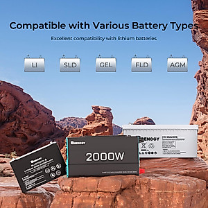 Renogy 200 Watt 12 Volt Monocrystalline Solar Panel Starter 20A Rover MPPT Charge Controller/Mounting & 2000W Pure Sine Wave Inverter 12V DC to 120V AC Converter for Home, RV, Truck, Off-Grid Solar