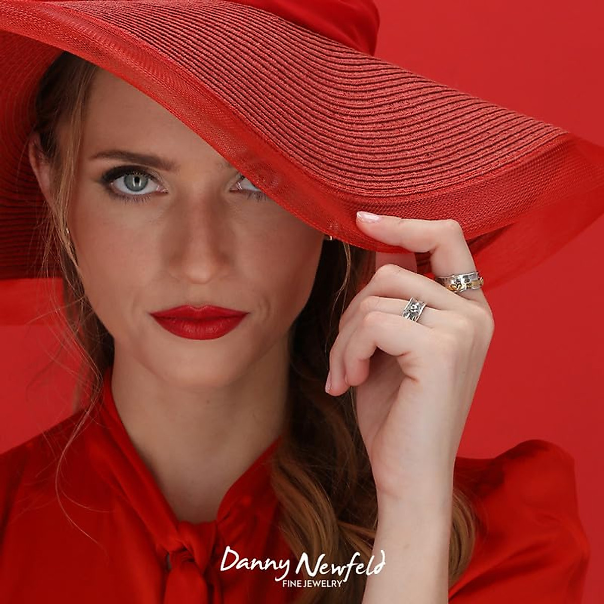 Paz Creations Women's 925 Sterling Silver Heart Spinner Ring - Boho Style Fidget Ring With Sturdy Band - Handmade Artisan Jewelry Made In Israel, Gift Ready For Her - 14K Yellow Gold - Size 8