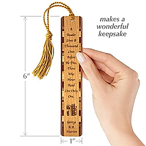 George R.R. Martin Reading Quote Engraved Wooden Bookmark - Also Available with Personalization - Made in USA