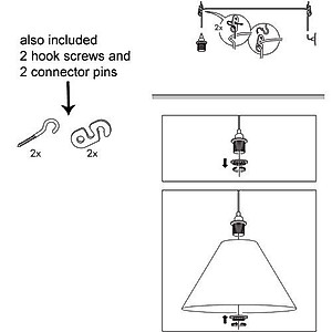 Wallniture Fiore 15 Feet Hanging Lantern Cord Room Decor for Pendant Light Bulbs Socket Set, White