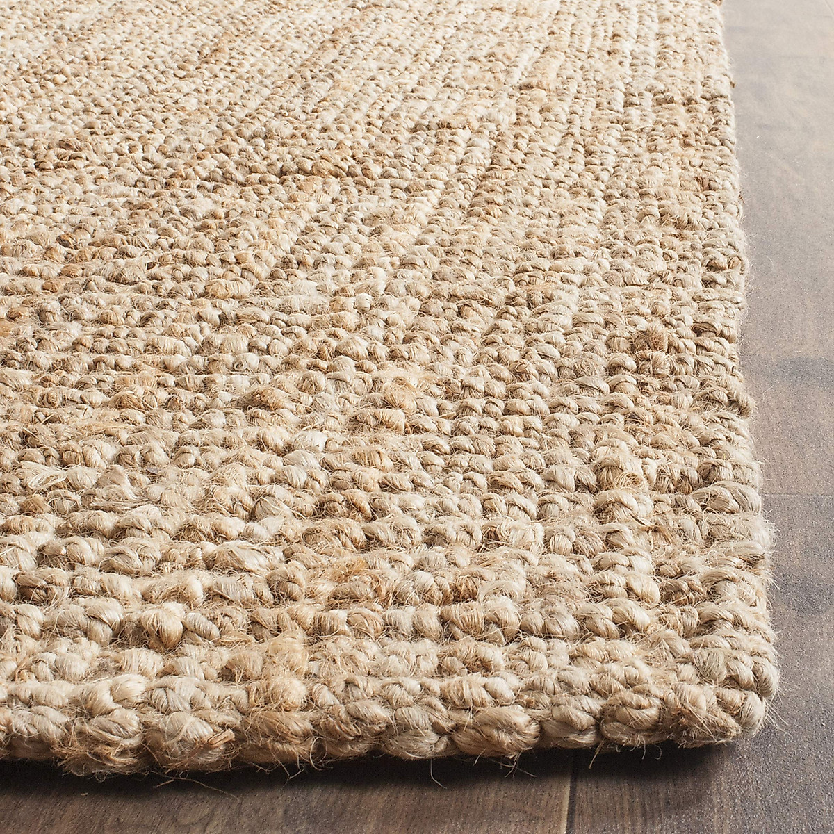 SAFAVIEH Natural Fiber Collection Area Rug - 5' x 7'6", Natural, Handmade Chunky Textured Jute 0.75-inch Thick, Ideal for High Traffic Areas in Living Room, Bedroom (NF447A)