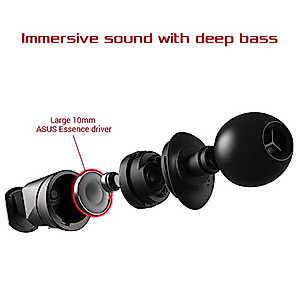 ASUS ROG Cetra in-Ear Gaming Headphones with Active Noise Cancellation (ANC), 10mm ASUS Essence Drivers and USB-C Connector for PC, PS4, Mobile and Nintendo Switch