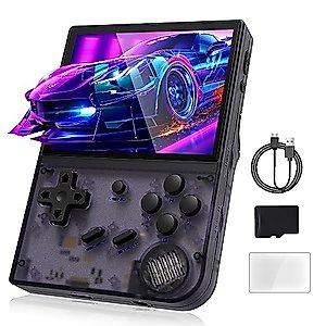 Retro Handheld Game Console, Anbernic RG35XX Handheld Emulator Console, Miyoo-Mini-Plus Style Portable Game Console Built-in 5474 Classic Games, Speaker, 2600mAh Rechargeable Battery(Purple)
