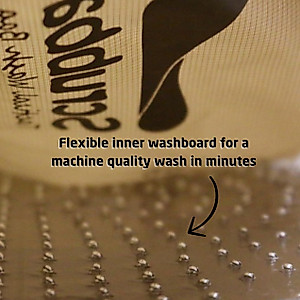 Scrubba Tactical Wash Bag Portable Washing Machine - Lightweight Manual Washing Machine for Travel, Camping, Laundry, Clothes - Camping Accessories, Gift - use with Laundry Detergent/Sheets - 5.6 oz.