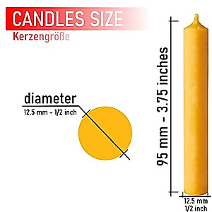 BRUBAKER 100% Beeswax Tree Candles - Pack of 20 - Honey Colored - 3¾ x ½ Inches (9.5 x 1.27cm) - Made in Europe - Pyramids, Carousels & Chimes