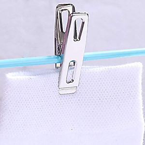 Lpdphanxfkx 20 Pcs Stainless Steel Clipped Clothespin, Non-Magnetic Opening Clip, Flat Folder, Windproof Clip, Heart-Shaped Clip, Multipurpose Clip