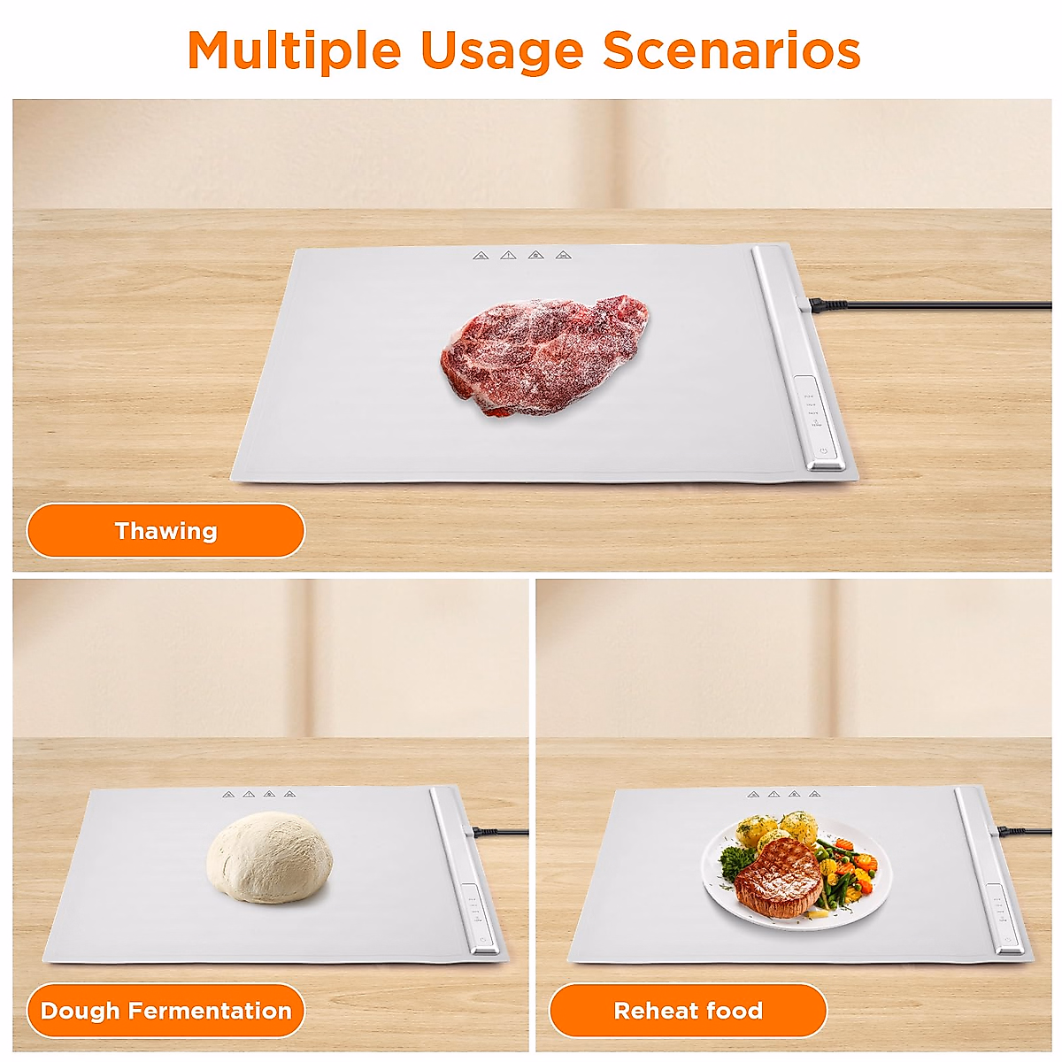 Portable Food Warmers,Electric Warming Tray Hot Tray Heating Mat Food Warmer Heating Pad Keep Foods Warming for Gatherings,Parties, Auto Shut-Off