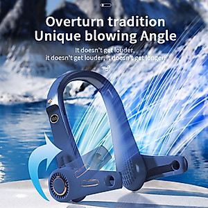 Clothforall Neck Fan, 4000mAh Battery Power, Portable Neck Fan USB Charging, Neck Fan Air Conditioner 5 Gear Adjustable, Fast Cooling, Super Quiet