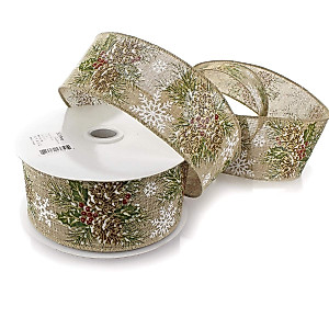 Ribbon Traditions Woodland Owls Fringe Edge Wired Ribbon 2 1/2" by 10 Yards