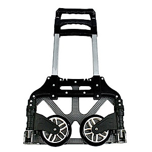 Folding Hand Dolly Truck 170 lb Capacity Aluminum Luggage Carts W/Free Bungee Cord, Collapsible (Black)