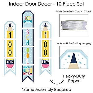 Big Dot of Happiness Happy 100th Day of School - Hanging Vertical Paper Door Banners - 100 Days Party Wall Decoration Kit - Indoor Door Decor