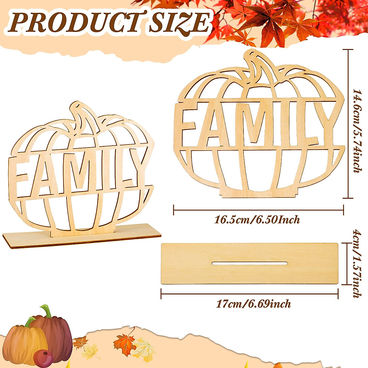 Vicenpal 9 Pcs Thanksgiving Wood Cutout Cards Sign Place Setting Thankful Grateful Gather Gratitude Love Peace Signs Rustic Letter with Holder Base for Table Decoration(Twigs)